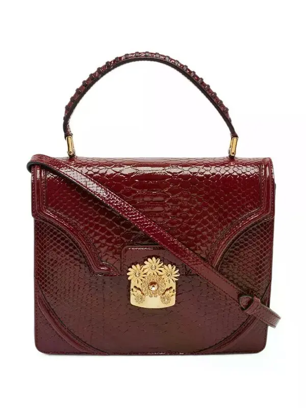 Alexander McQueen Python-embossed Crystal-embellished Tote Bag