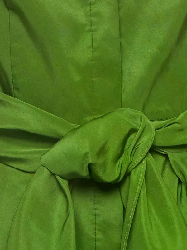 Carolina Herrera Belted Pleated Shirt Midi Dress - Green
