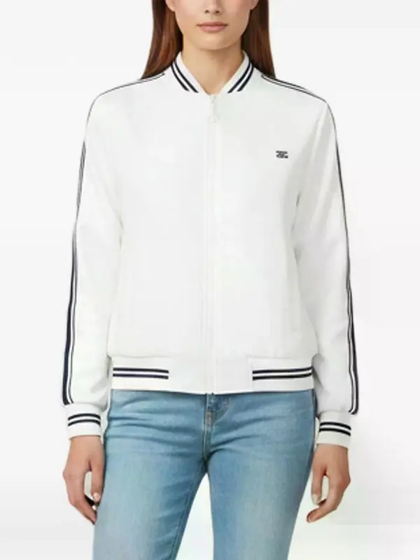Celine Triomphe Stripe-detail Zip-up Sweater