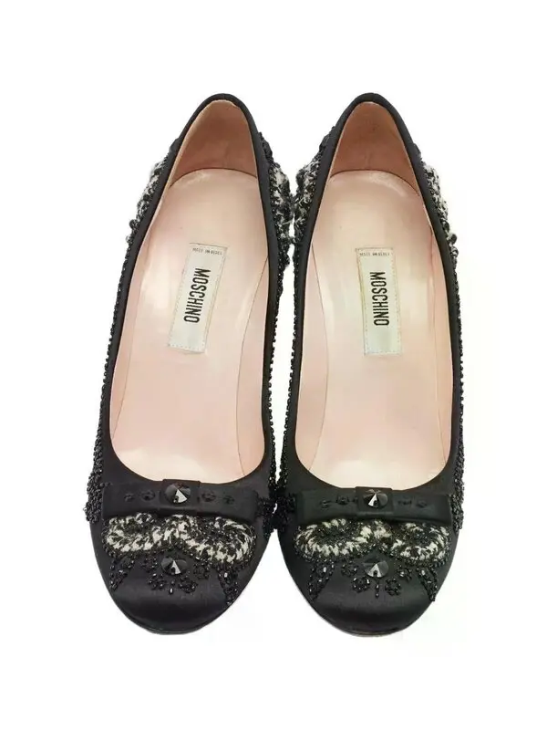Moschino Embellished Satin Stiletto Pumps
