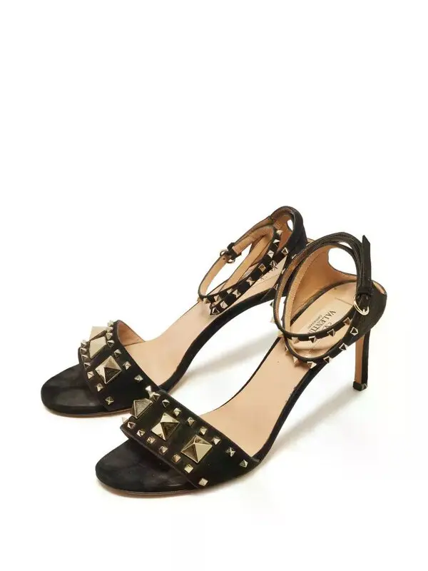 Valentino Garavani Rockstud Ankle-strap Heeled Sandals - Black
