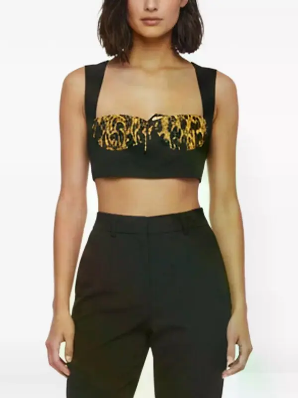 Versace Barocco Print Bustier Top