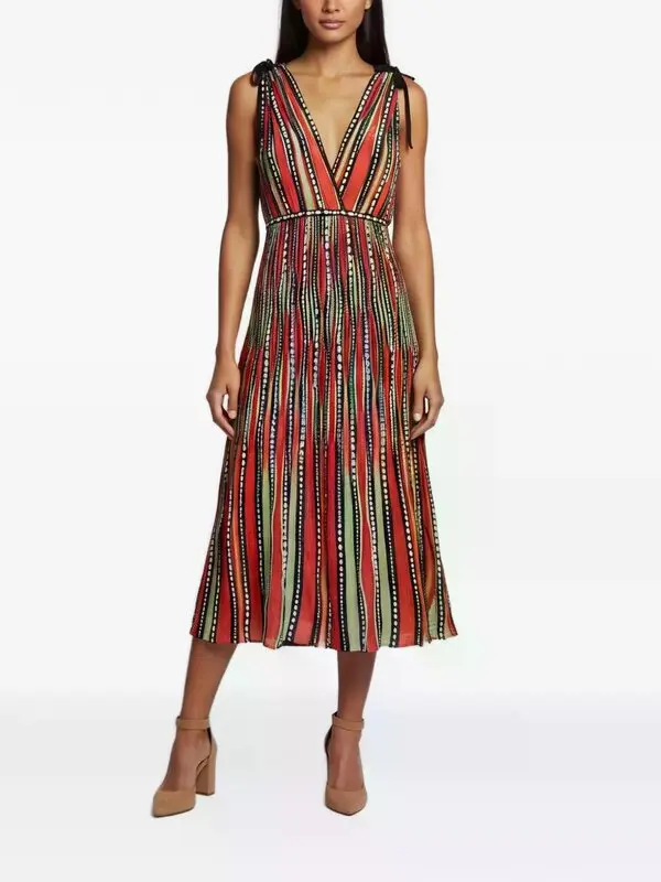 Missoni Alga Pattern Sleeveless Midi Dress - Red