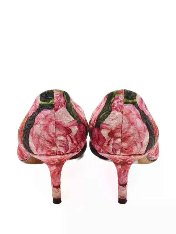 Dolce & Gabbana Bellucci Crystal-embellished Floral Brocade Pumps - Pink