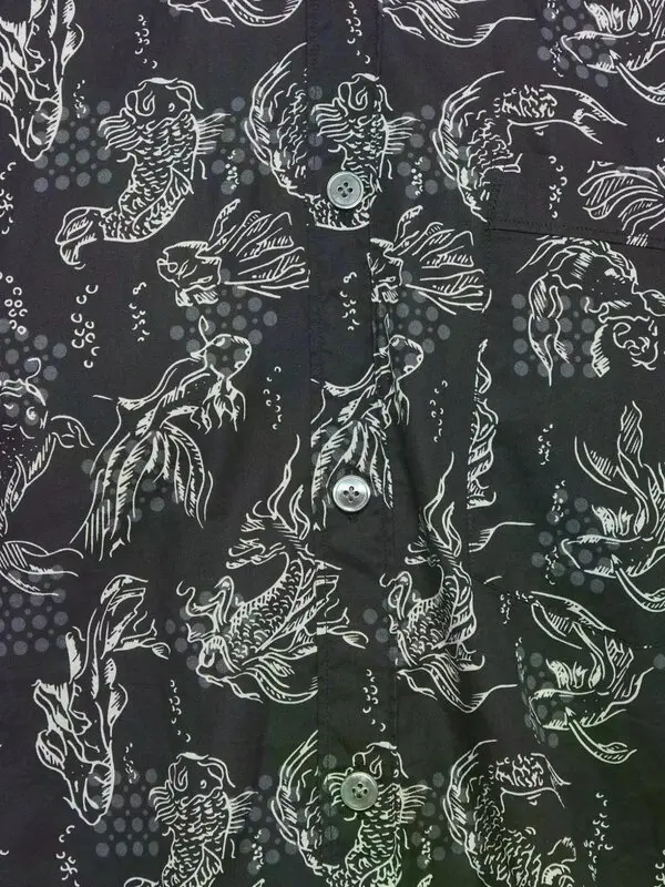 LANVIN Koi-fish Printed Short-sleeved Shirt