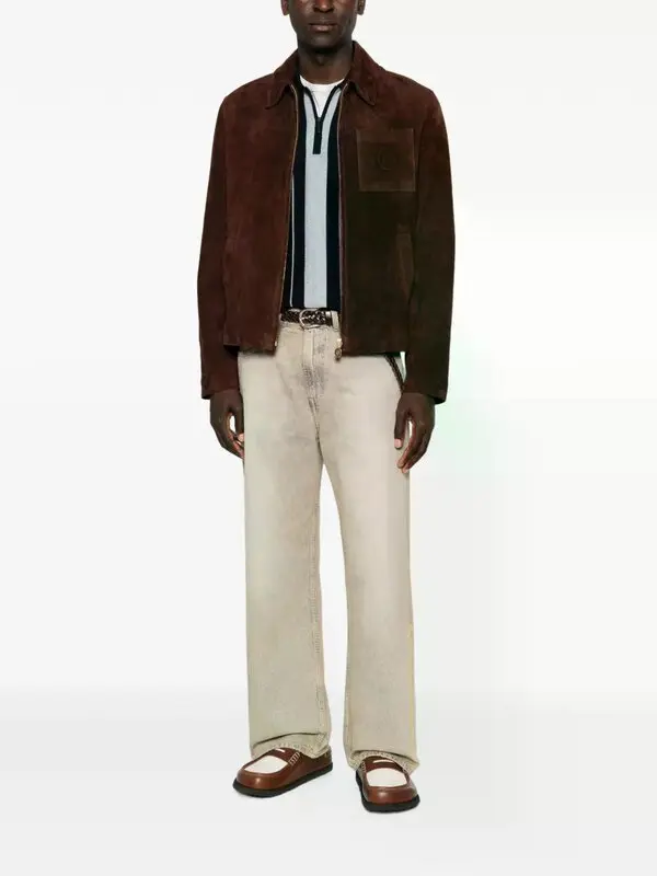 Drole De Monsieur Suede Logo-patch Jacket