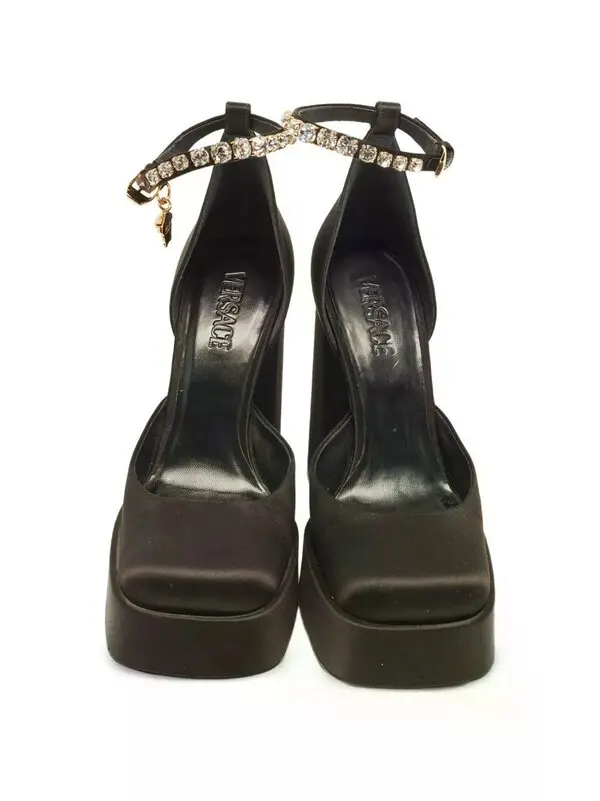 Versace Satin Crystal-embellished Platform Pumps