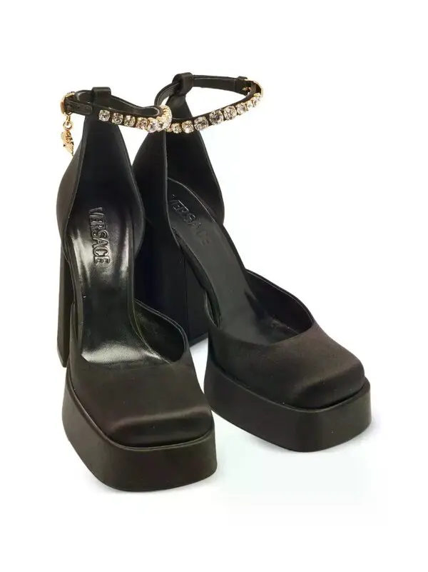 Versace Satin Crystal-embellished Platform Pumps