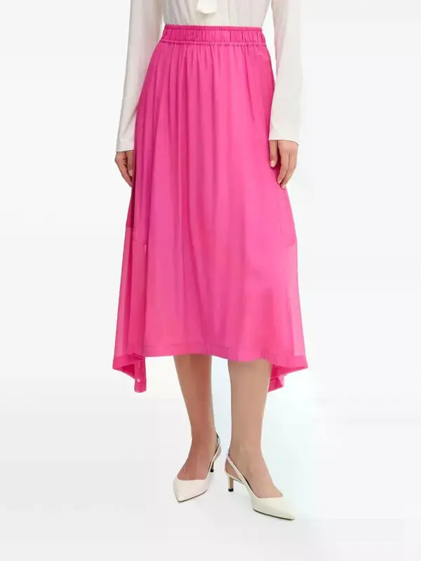 Dkny Asymmetric Elasticated Midi Skirt - Pink