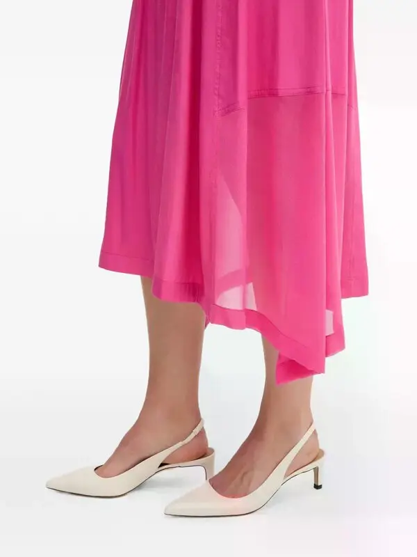 Dkny Asymmetric Elasticated Midi Skirt - Pink