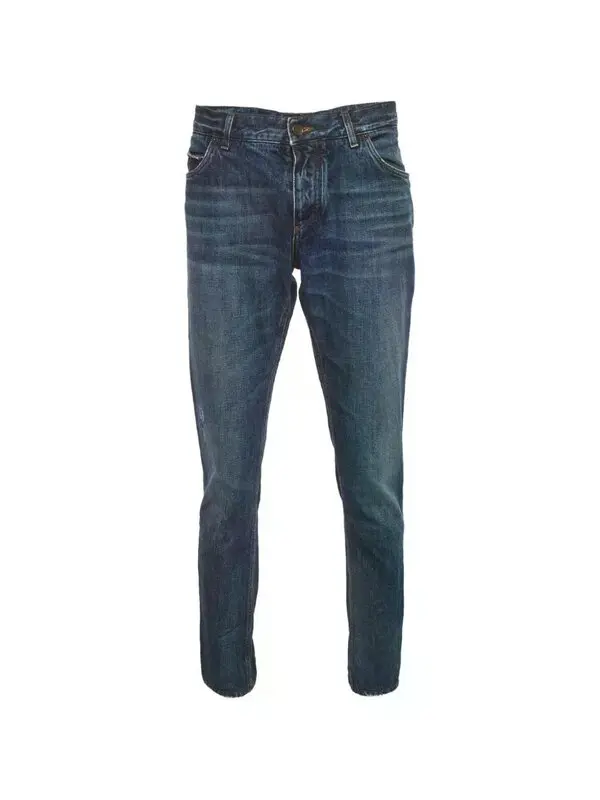 Dolce & Gabbana Denim Straight-leg Jeans With Logo Patch