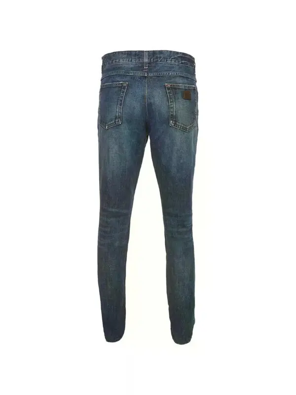 Dolce & Gabbana Denim Straight-leg Jeans With Logo Patch