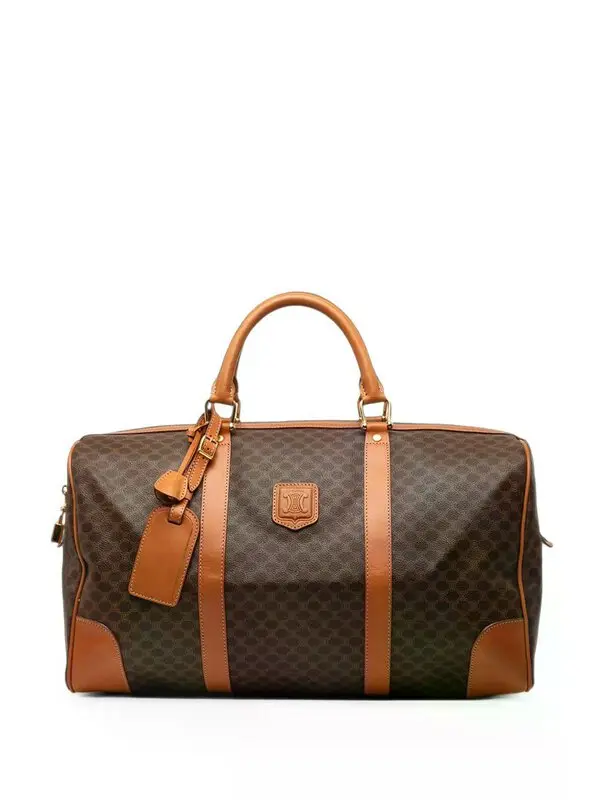 Celine 20th Century Macadam Coated Canvas Travel Bag - Brown
