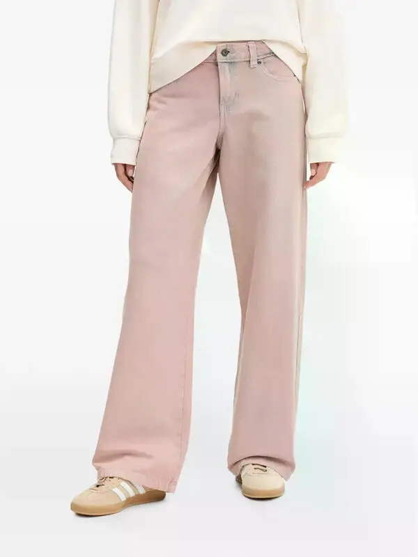 Dickies Wide Leg Jeans With Rose Label Detail