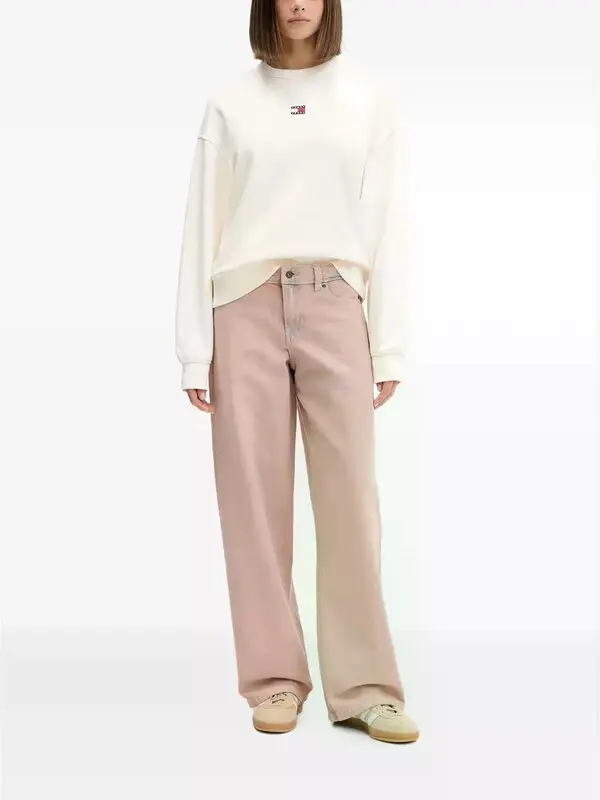 Dickies Wide Leg Jeans With Rose Label Detail
