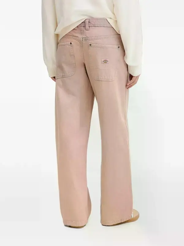 Dickies Wide Leg Jeans With Rose Label Detail