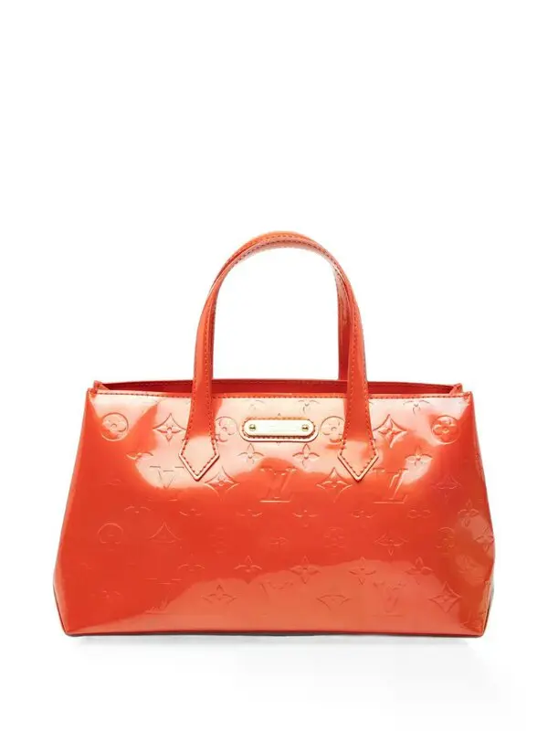 LOUIS VUITTON Monogram Vernis Wilshire Pm Handbag - Orange