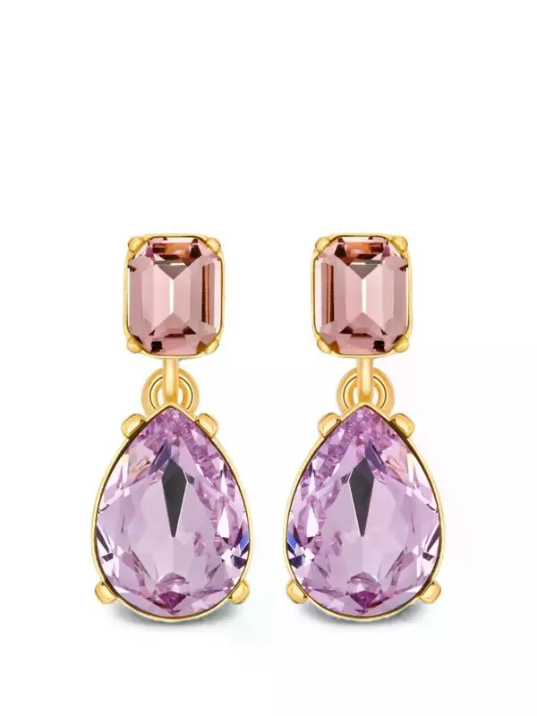 Oscar De La Renta Crystal Drop Earrings - Gold