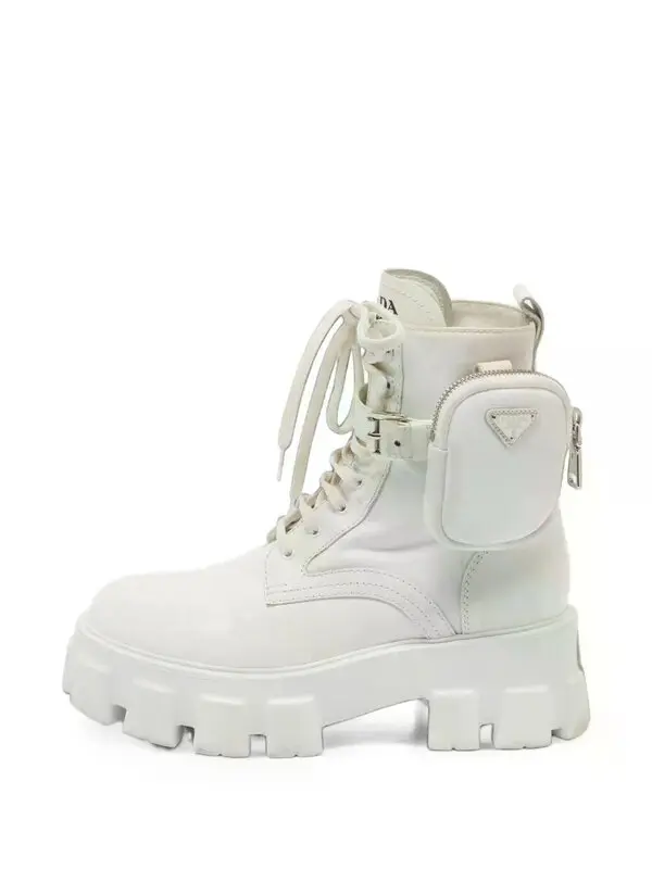 Prada Monolith Re-nylon Combat Boots With Detachable Pouch