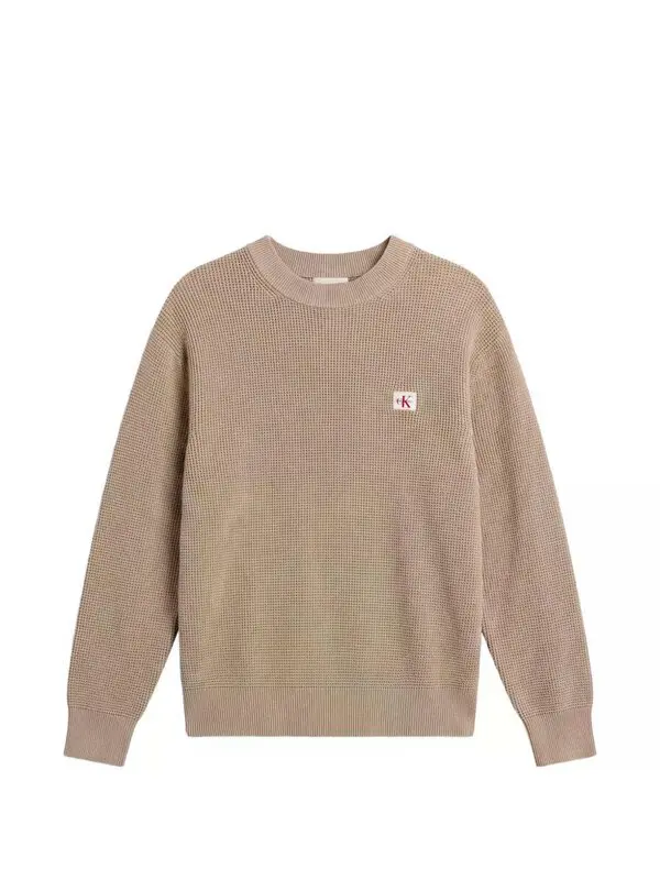 Calvin Klein Waffle-knit Logo-patch Sweater