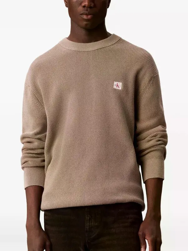 Calvin Klein Waffle-knit Logo-patch Sweater