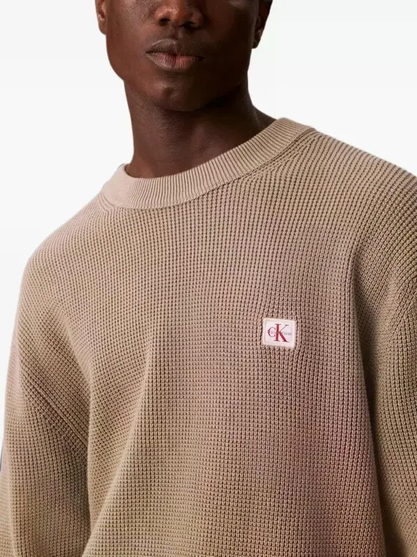 Calvin Klein Waffle-knit Logo-patch Sweater