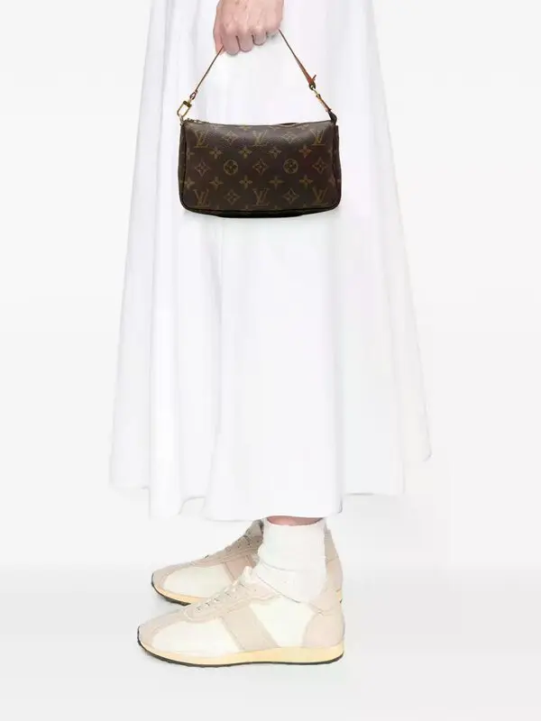 LOUIS VUITTON 2001 Monogram Pochette Accessoires Shoulder Bag - Brown
