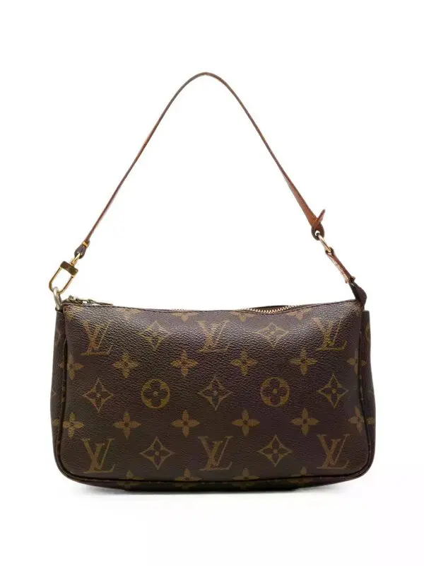 LOUIS VUITTON 2001 Monogram Pochette Accessoires Shoulder Bag - Brown