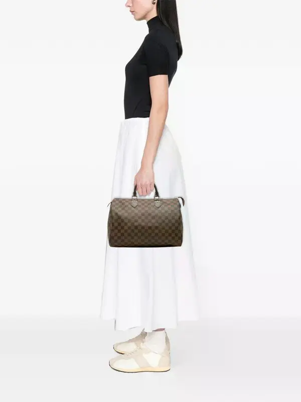 LOUIS VUITTON Damier Ebene Speedy 35 Boston Bag - Brown