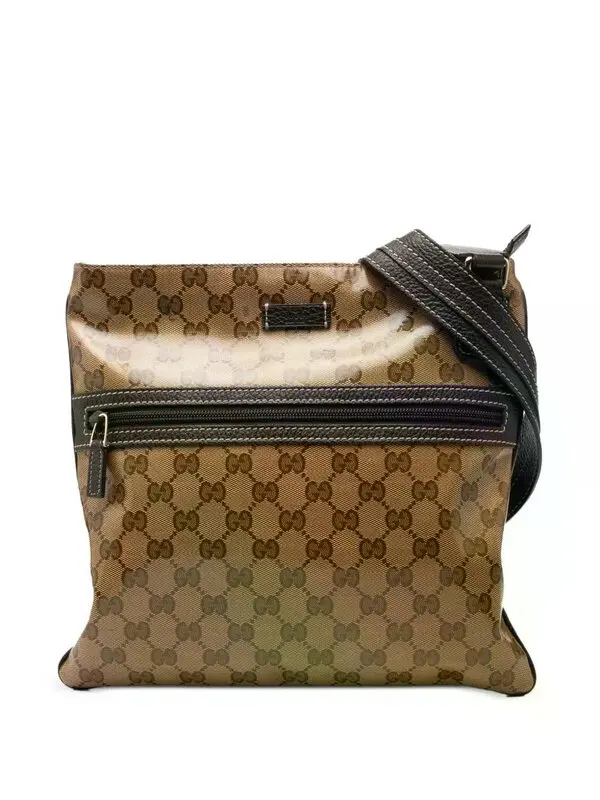 Gucci Monogram Coated Canvas Crossbody Bag - Neutrals