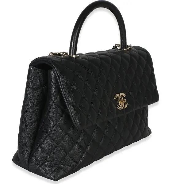 Chanel Quilted Caviar Coco Top Handle Bag