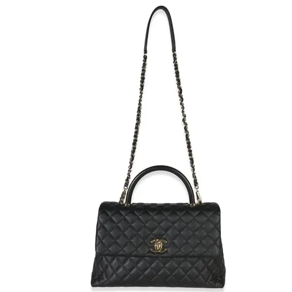 Chanel Quilted Caviar Coco Top Handle Bag