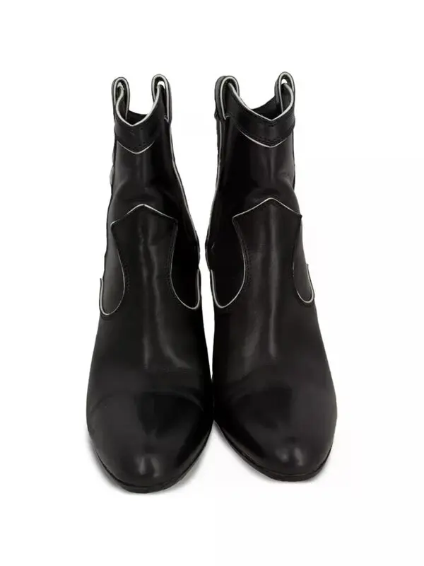 GIANVITO ROSSI Western Leather Ankle Boots