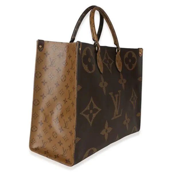 LOUIS VUITTON Monogram Reverse Canvas Onthego Gm Tote - Brown