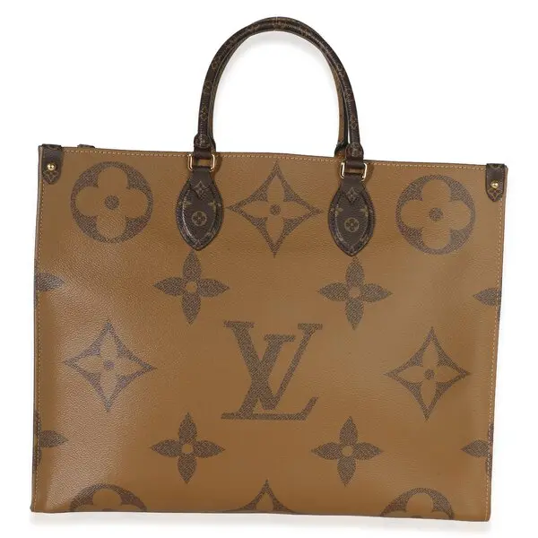 LOUIS VUITTON Monogram Reverse Canvas Onthego Gm Tote - Brown