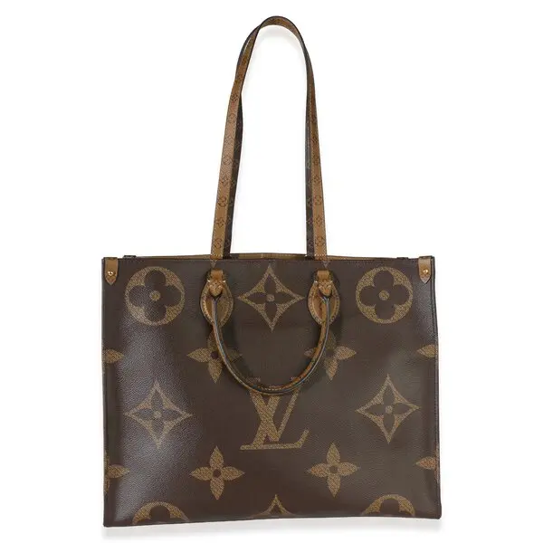 LOUIS VUITTON Monogram Reverse Canvas Onthego Gm Tote - Brown