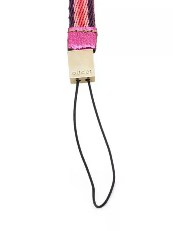 Gucci Striped Phone Strap - Pink