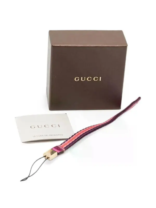 Gucci Striped Phone Strap - Pink