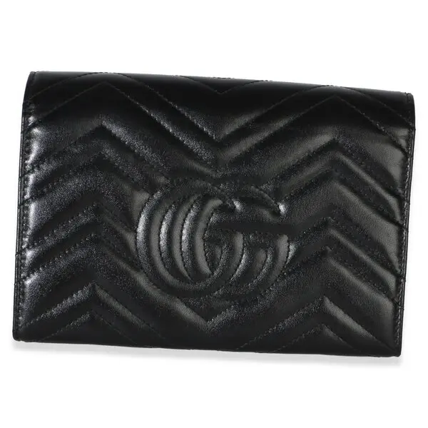 Gucci Matelasse Calfskin Gg Marmont Chain Wallet