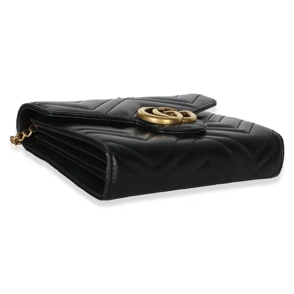 Gucci Matelasse Calfskin Gg Marmont Chain Wallet