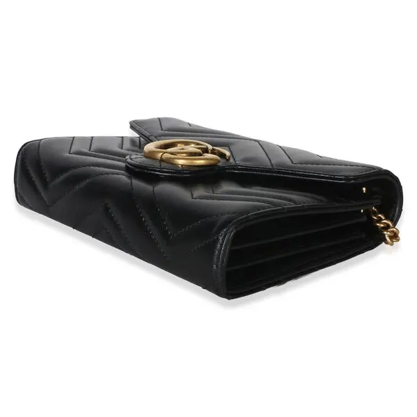 Gucci Matelasse Calfskin Gg Marmont Chain Wallet