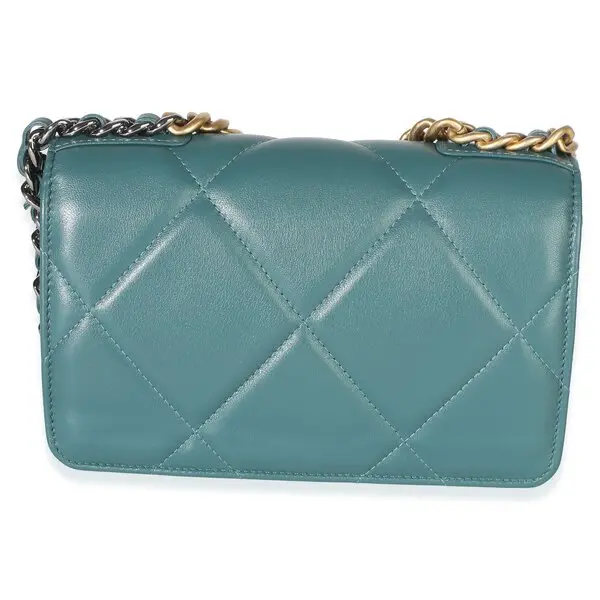 Chanel Dark Quilted Lambskin 19 Wallet On Chain - Green