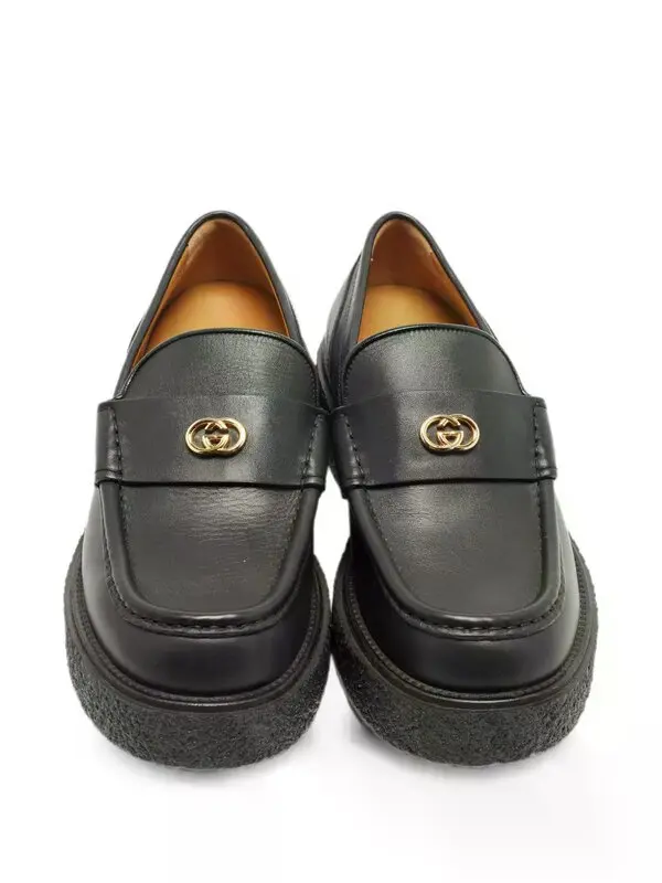 Gucci Leather Interlocking G Platform Loafers