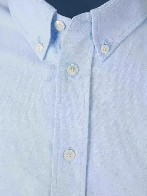 AMI Paris Cotton Shirt With De Coeur Embroidery - Blue