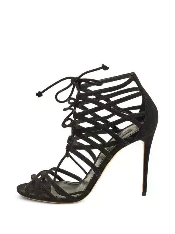 Dolce & Gabbana Suede Lace-up Stiletto Heeled Sandals