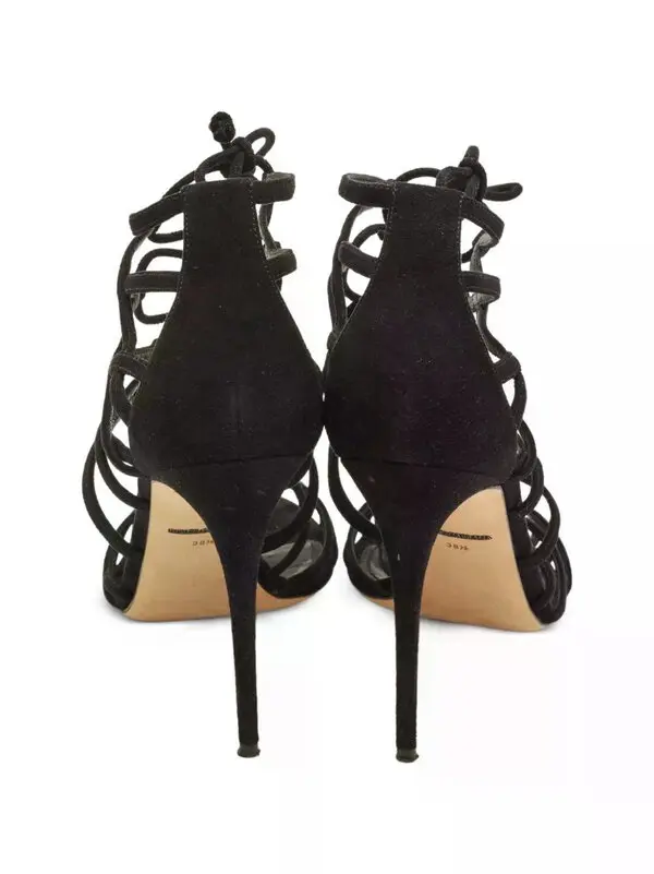 Dolce & Gabbana Suede Lace-up Stiletto Heeled Sandals