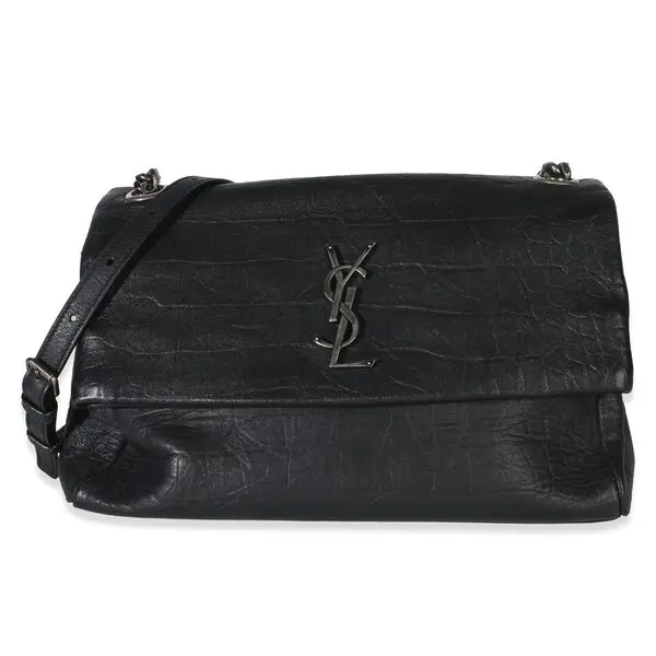 Saint Laurent Grained Calfskin West Hollywood Foldover Bag