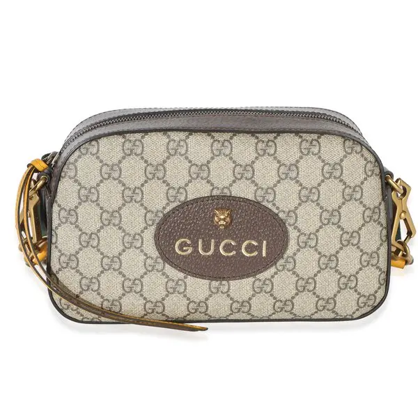 Gucci Ebony Gg Supreme Canvas Neo Vintage Messenger Bag - Beige