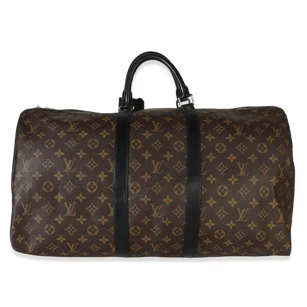 LOUIS VUITTON Monogram Macassar Canvas Keepall Bandouliere 55