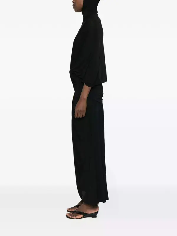 JEAN PAUL GAULTIER Draped Logo-patch Maxi Dress